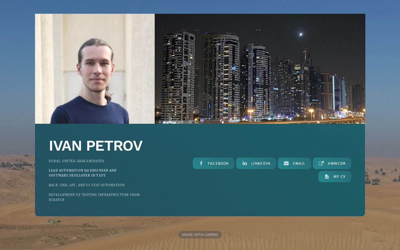 Ivan Petrov - QA Automation Engineer